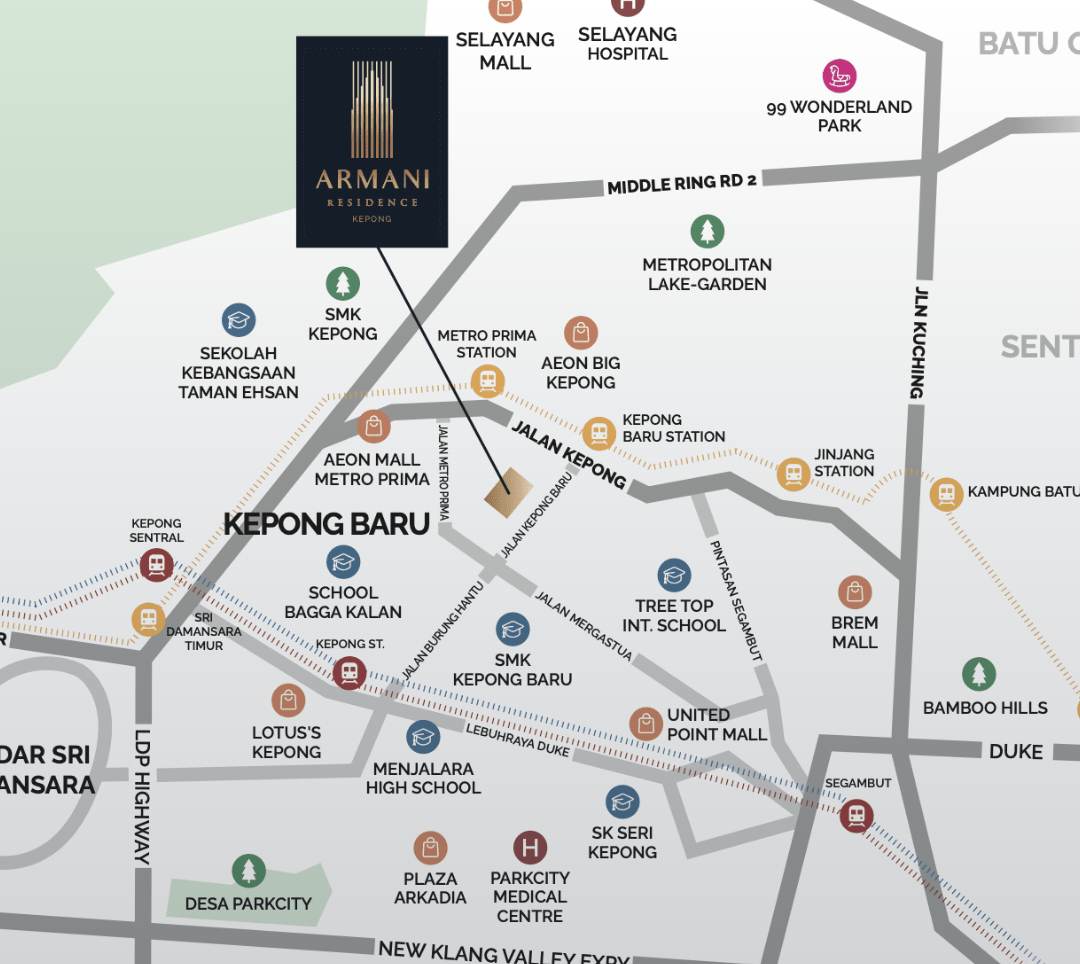 Armani-Kepong-Map | New Property Projects in Kuala Lumpur and Petaling Jaya