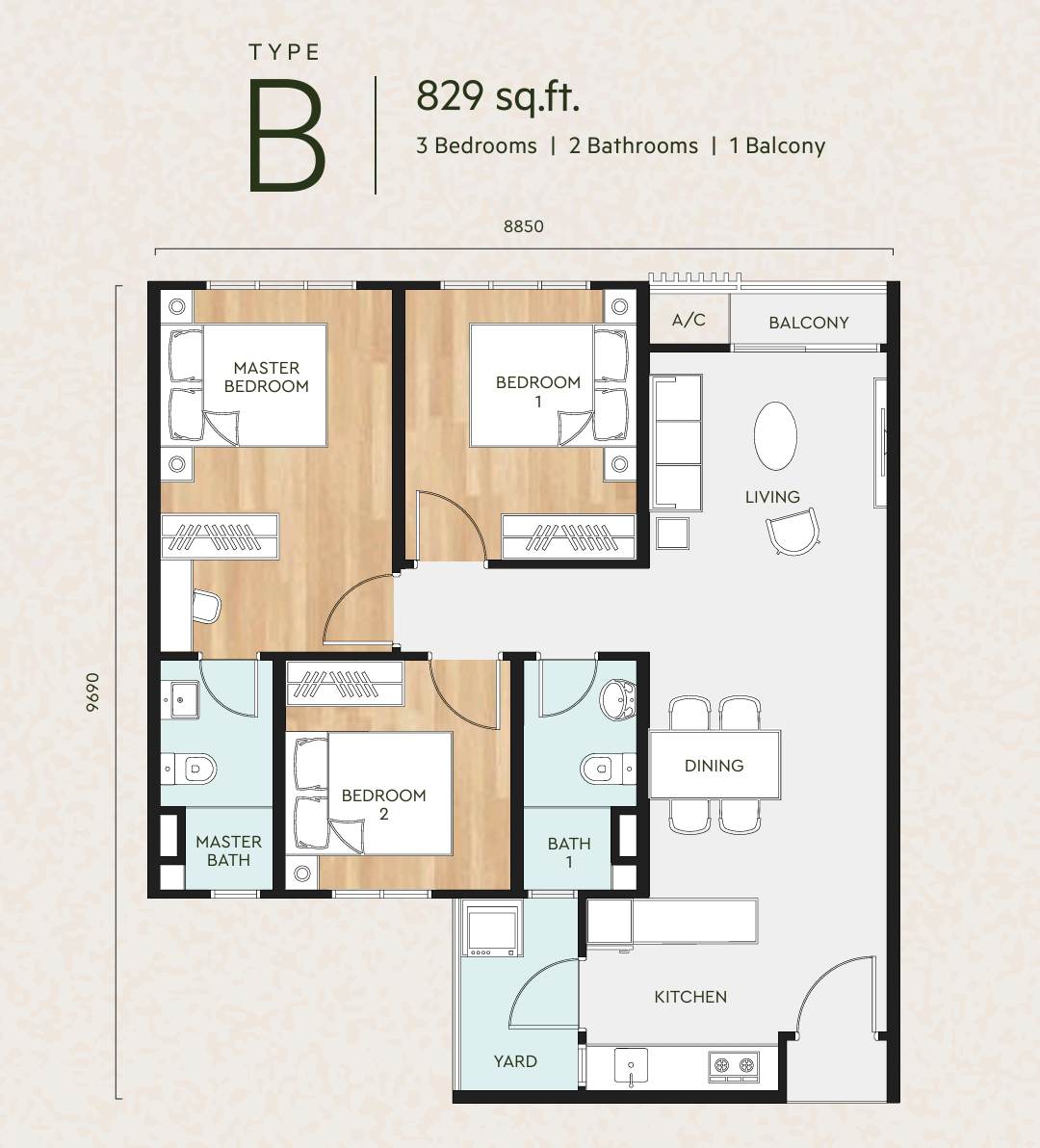 Bayu-Mori-Park-Unit-Layout-Type-B | New Property Projects in Kuala ...